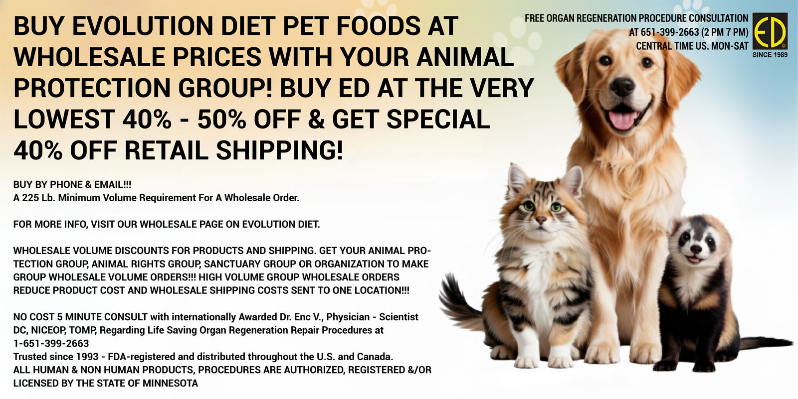 EVOLUTION DIET PROVEN HEALTHIEST - LONGEST LIFE PET FOODS